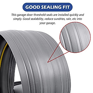 ToLanbbt 20Ft/6M Universal Garage Threshold Seal Strip with 300ml Black Adhesives, Garage Door Bottom Weatherproof Strip Rubber DIY Weather Stripping Replacement (Grey)