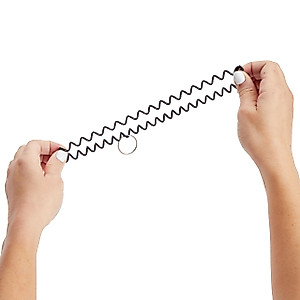 Juvale 100 Pack Spiral Coil Wrist Keychains, Stretchy Wristband Bracelet Key Rings (Black)