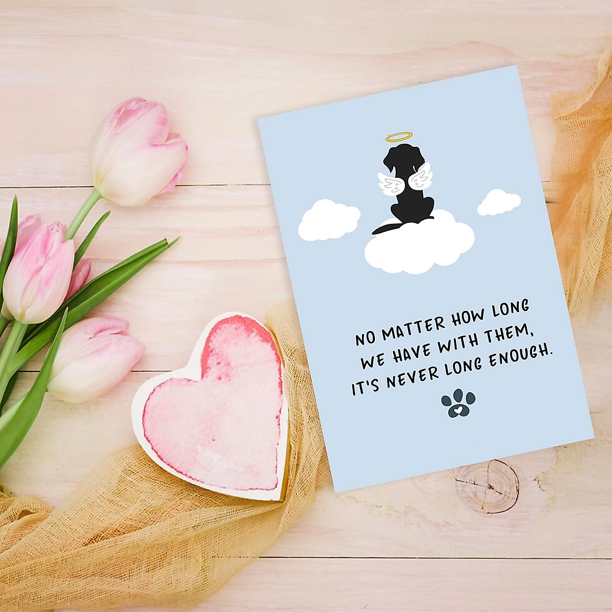 Dog Sympathy Card, Cute Pet Dog Loss Card, Dog Memorial Gifts, Sympathy Card for Loss of Pet Dog, Dog Condolence Card for Dog Owner Lover, Doggy Bereavement Card for Family Friends Husband Wife