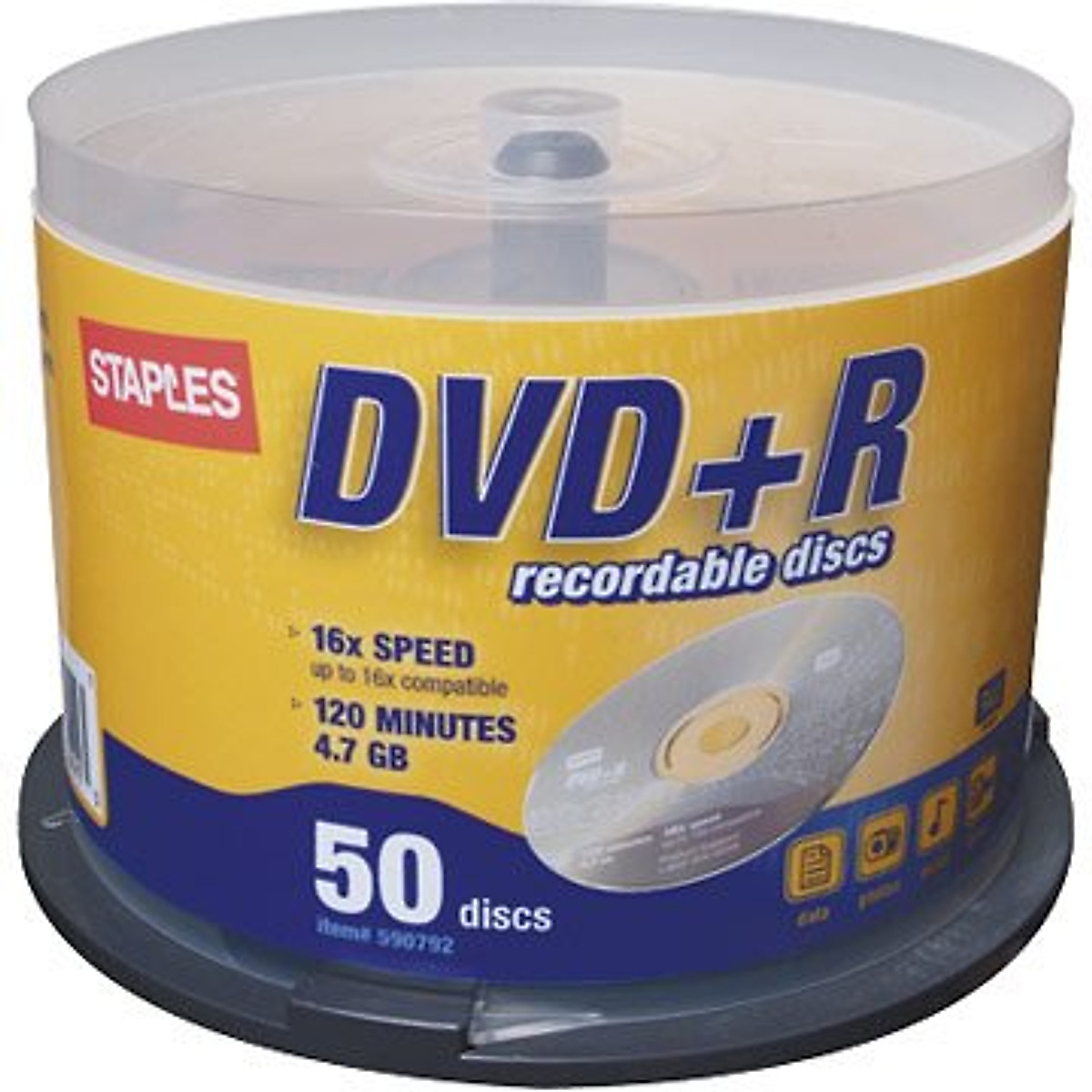 STAPLES DVD+R 50 Disc Spindle