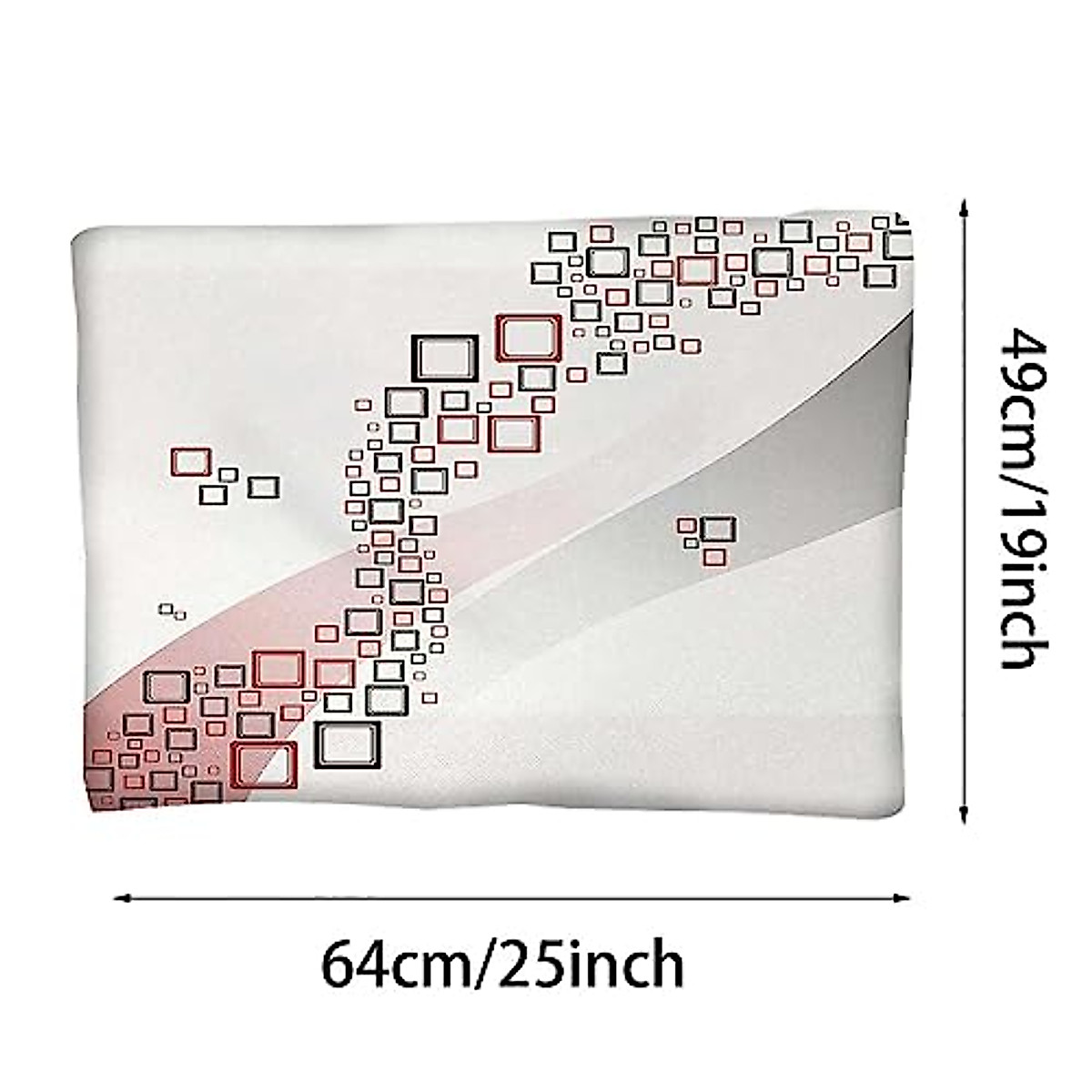Grey and Red Pets Cat Bed Pet Blanket Thermal Fractal Square Shaped Wavy Two Colored Artwork for Puppy Dog Cat Sofa Cushion Home Rug Keep Warm Sleeping Cover Abstract 19" x 25"