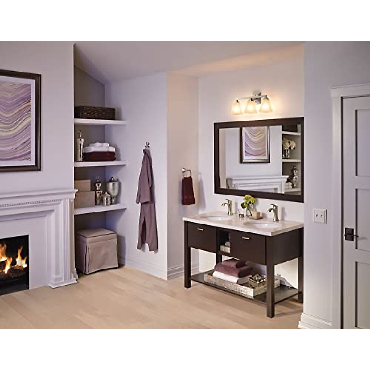 Moen Voss Collection Brushed Nickel Bathroom Hand Towel Ring, Wall Mounted Open Towel Ring, YB5186BN 11.61 x 2.83 x 6.81 inches