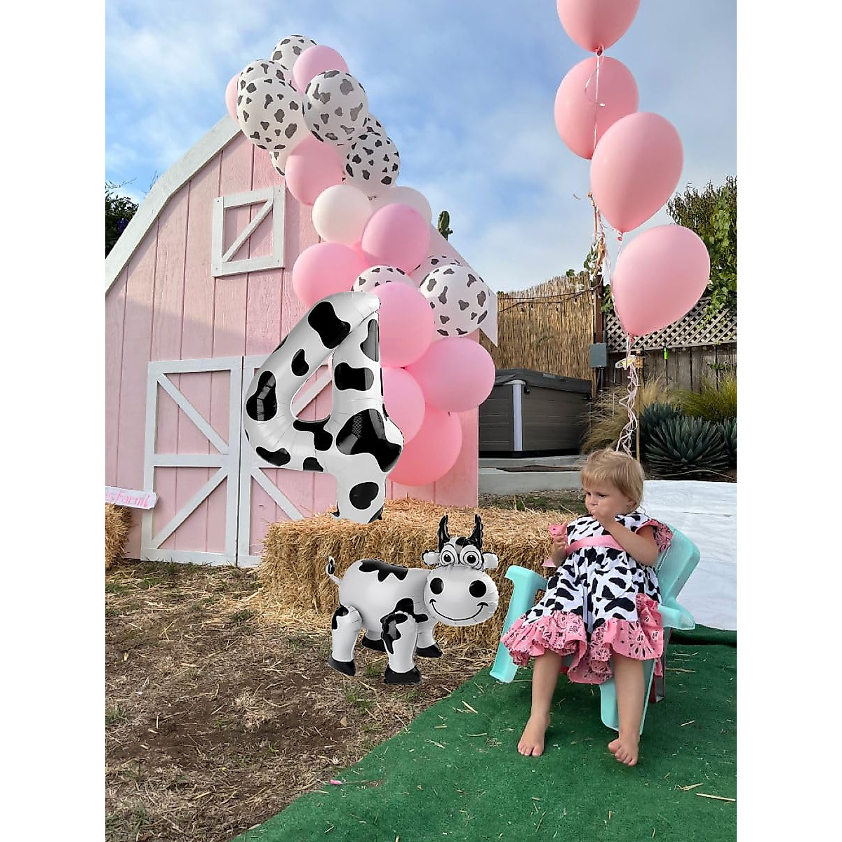3D Cow Balloon for Western Cowboy Party Decorations,Cute Self Standing Cow Balloons for Western Cowgirl Theme Birthday Party Favor Supplies Decor