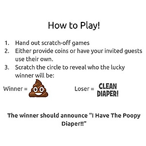 What's In My Diaper Baby Shower Scratch Off Game | 24 Cards - 1 Winner | Baby Shower Games | Baby Shower Prizes | Door Prizes | Baby Shower Decorations Neutral | Diaper Party | Dirty Diaper Game