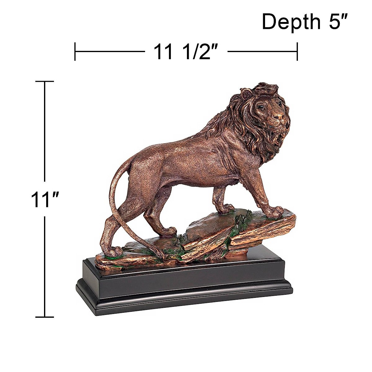 Kensington Hill Regal Lion 11" High Sculpture in a Bronze Finish