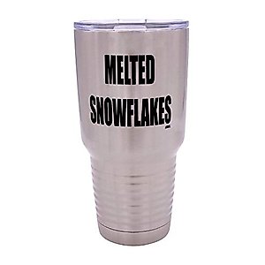 Funny Melted Snowflakes 30oz Large Stainless Steel Travel Tumbler Mug Cup Gift For Conservative Or Republican Political Novelty