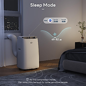 DuraComfort Portable Air Conditioner, 12000 BTU(ASHRAE) /8150 BTU (SACC) Smart AC Unit, Built-in Dehumidifier and Fan Modes, Mobile App, Cools up to 350 Sq.Ft, White