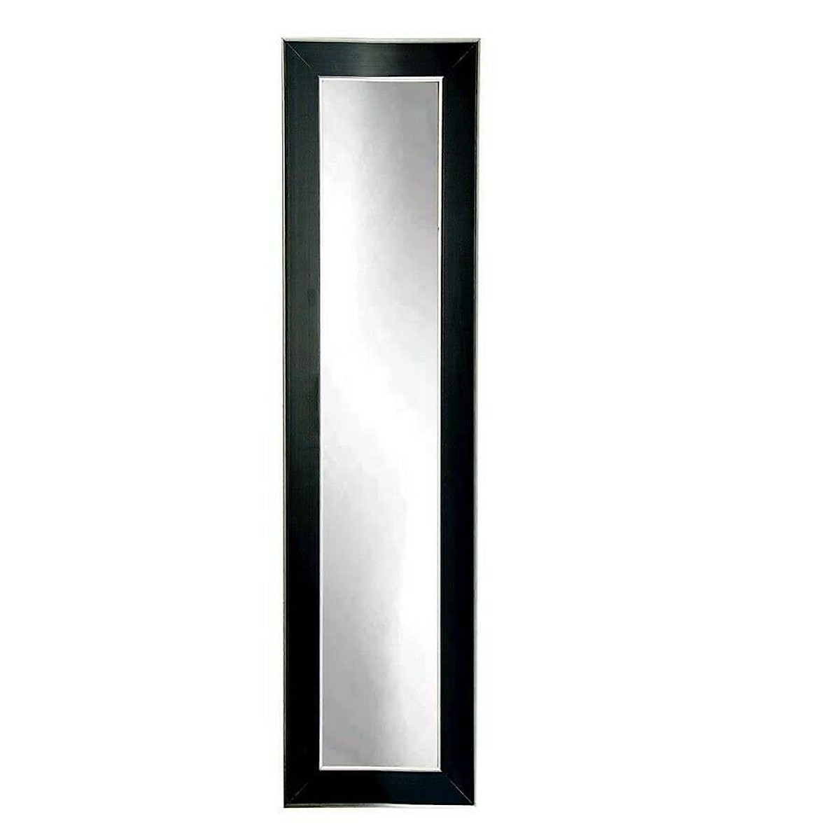 OBIOZZ Bedroom Floor Standing Mirror Silver Accent Black Full Length Mirror, 16" X 71", Perfect for Your Bedroom, Cloakroom, Entry