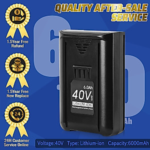 【Upgrade】 6.0Ah 40Volt Replacement Battery for Kobalt 40V MAX Battery 2540C-06 Lithium-ion Battery for KB440-03 KB2540C-06 KB640-03 KB240-06 for Cordless Power Tools -High Capacity