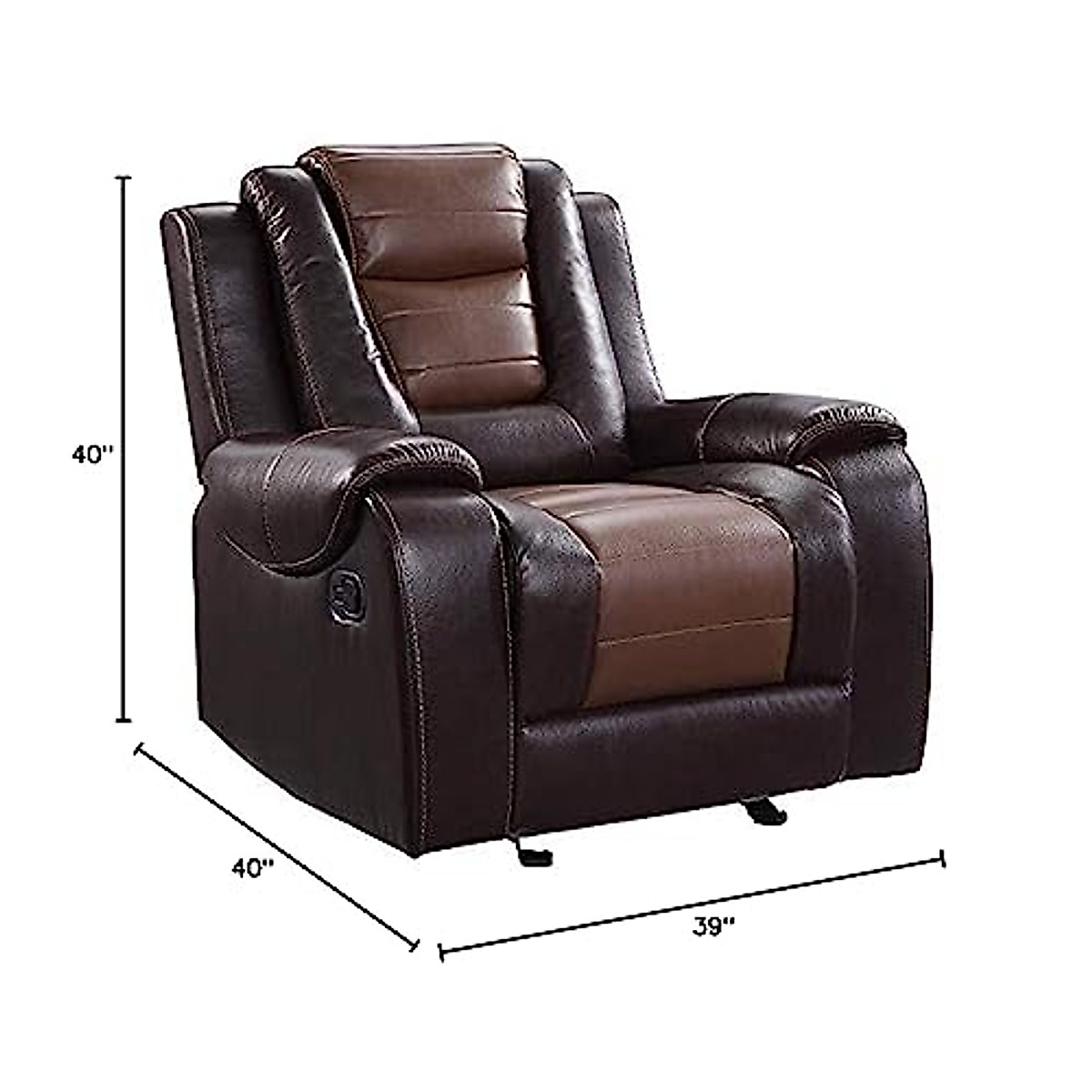 Lexicon Matteo Glider Reclining Chair, Two-Tone Brown