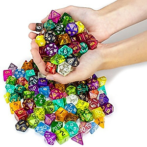 Wiz Dice - Series II Dice Set and Octagonal Dice Tray - Dice Master Bundle, Suitable for DND, Pathfinder and Tabletop RPG Adventure Games - 100+ ct Polyhedral Dice Set, 12" Wooden Dice Rolling Tray