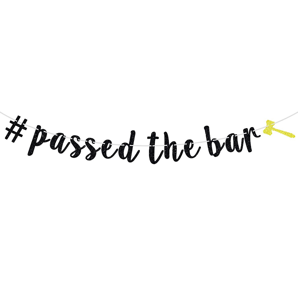 Black Glitter Passed the Bar Banner, Congrats Lawyer/Born to Argue/Big JD Energy Bunting Sign, Law School Graduation Party Decoration Supplies