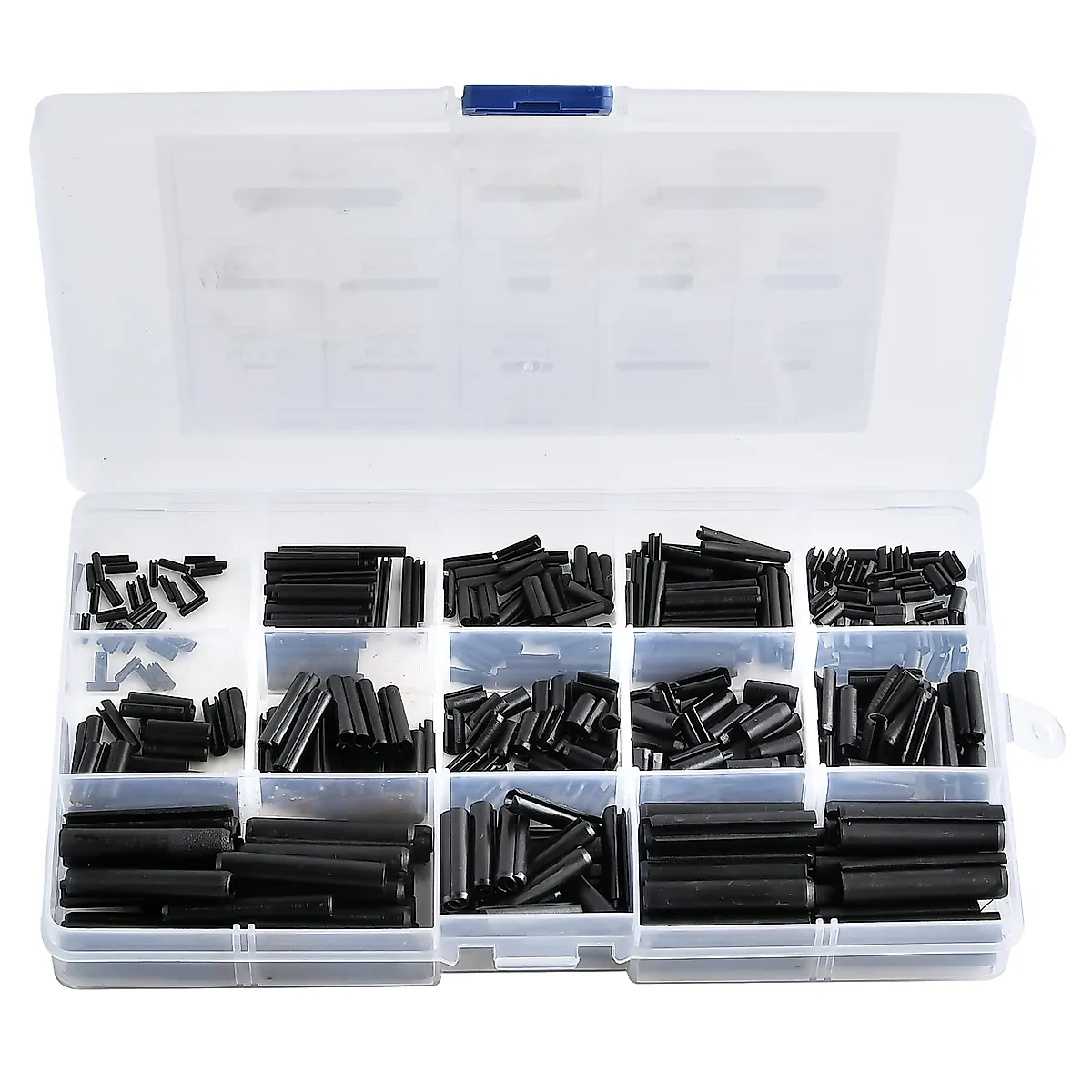 Gransuncy 450Pcs Roll Pin Assortment Set, Metric Roll Pins, Slotted Spring Pins M1.5 M2 M2.5 M3 M4 M5 M6 Slotted Metric Spring Pins Hardware Assortment Kit