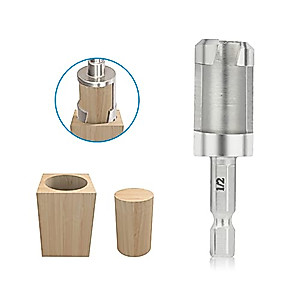 Wood Plug Cutters, 8 Pcs Straight and Tapered Plug Cutter Set 1/4", 5/16”, 3/8", and 1/2" Taper Cutting Tool Cork Drill Bit Knife Set with 1/4 Hex Shank