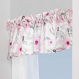 Bedtime Originals Blossom Pink/Gray Watercolor Floral Window Valance