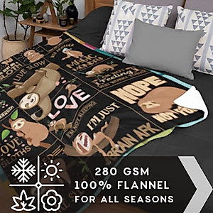 InnoBeta Sloth Throw Blanket, Sloth Gifts for Women Adults and Kids, Flannel Blankets for Sofa Couch Bed, Christmas, Birthday, Thanksgiving, 50" x 65"