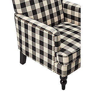 Christopher Knight Home Evete Tufted Fabric Club Chair, Black Checkerboard