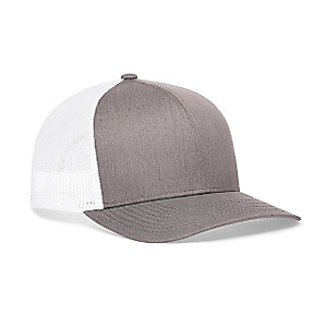 HAKA Trucker Hat for Men & Women, Blank Mesh Snapback Adjustable Baseball Cap (Gray & White)