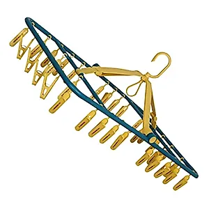 Cabilock Multipurpose Hanger Folding Hangers Pants Rack Hanger Foldable Garment Rack Wall Hangers for Clothes Multipurpose Clothes Hanger Plastic Hanger Drying Rack Coat Hanger to Rotate