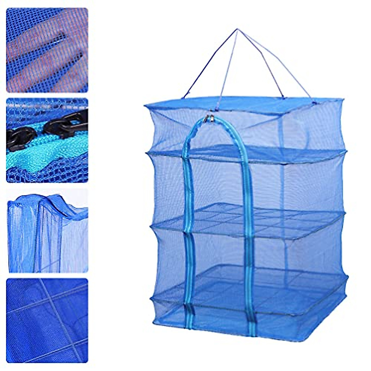 IMIKEYA 3 Layers Drying Net Folding Fish Mesh Drying Rack Net Folding Vegetable Dishes Mesh Hanging Drying Net Mesh Storage Bag
