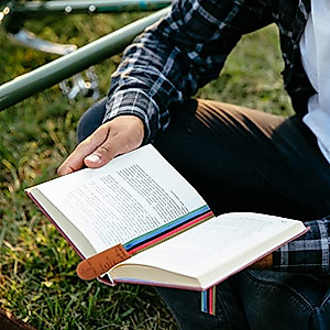 10 Pieces Christian Leather Bookmark Gifts Bible Bookmark Bible Verse Inspirational Bookmarks Artificial Leather Multi Page Marker with 5 Colorful Ribbons for Men Women Book Lovers Readers