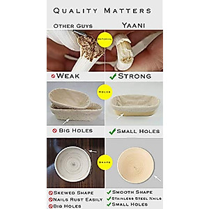 Bread Proofing Basket Set Of 2 Round and Oval, Banneton Proofing Basket + Danish Dough Whisk + Bread Scoring Lame + Stainless Steel Dough Scraper + Flexible Dough Scraper, Sourdough Tools Kit