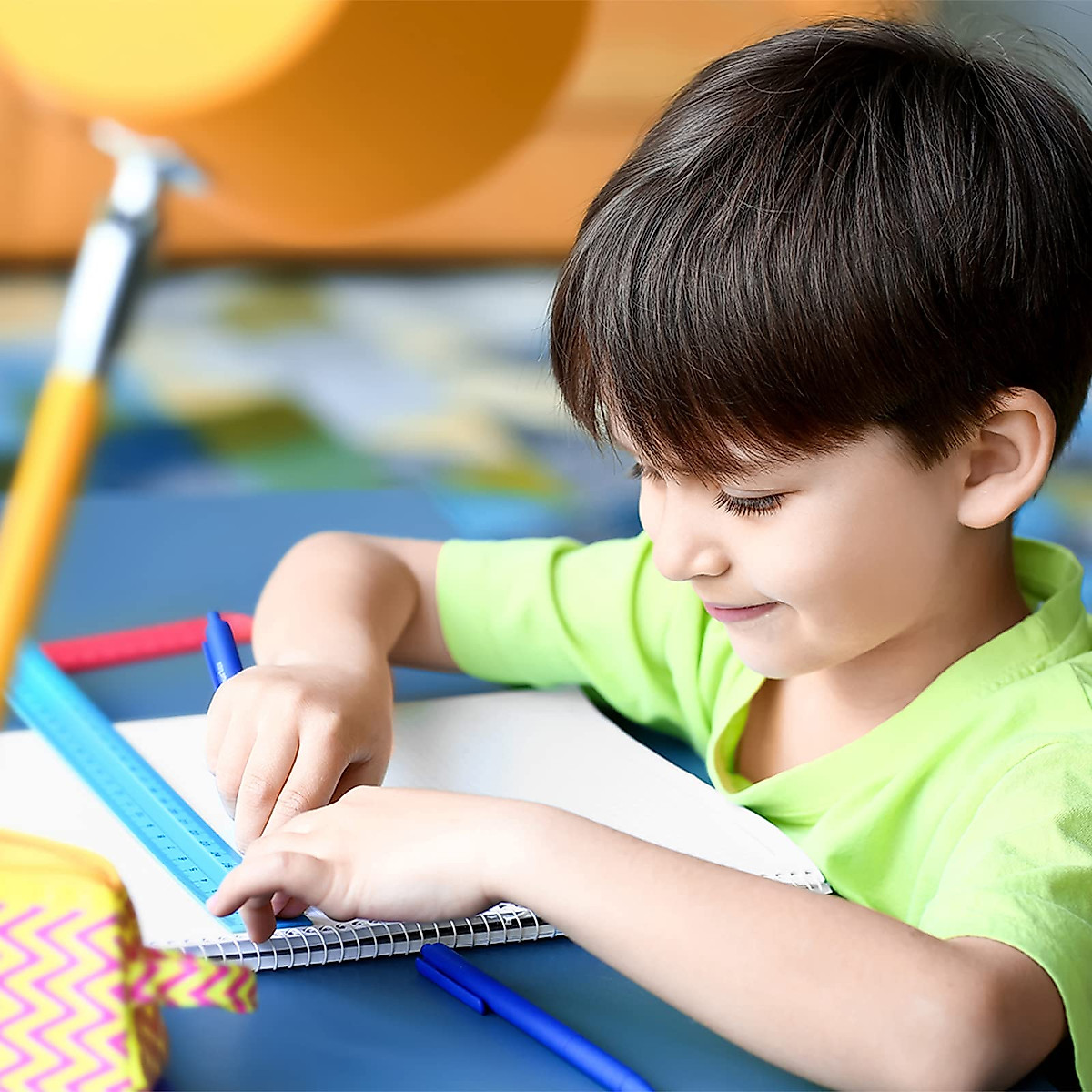 20 Pack Color Rulers, Plastic Rulers, Straight Ruler-Ruler with Inches, Centimeters and Millimeter Flexible Clear Plastic Kids Rulers Ruler for School,Home, Office,Assorted Colors (6 Inch+12 Inch)