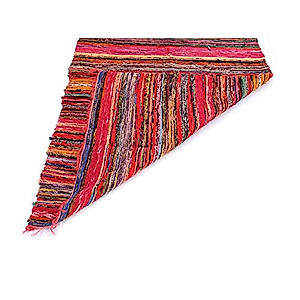 Handmade Braided Chindi Rug, Rag Rug, Area Rug, Carpet Rug, Runner Rug 3x5 Foot, 4x6 Foot, 5x7 Foot, Multi Color Rug (3x5 Foot)