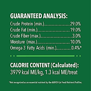 Greenies Feline Smartbites Skin & Fur Health Crunchy and Soft Textured Adult Natural Cat Treats, Chicken Flavor, 16 oz. Tub