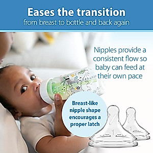 Dr. Brown's Natural Flow® Anti-Colic Options+™ Wide-Neck Baby Bottle Designer Edition Bottles, Dino Decos, 9oz/270mL, Level 1 Nipple, 2-Pack, 0m+