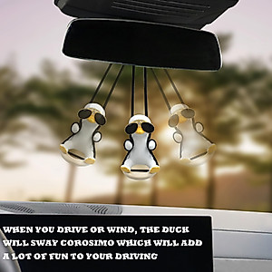 Swinging Duck Car Hanging Ornament, Cute Car Hanging Accessories for Rear View Mirror, Car Rear View Mirrior Hanging Accessories, Accessories Interior (B)