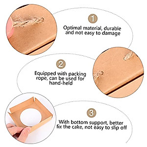 STOBOK 10pcs Cupcake Packing Boxes Kraft Cupcake Boxes Mini Cake Boxes Sheer Ribbon Clear Cake Box Wedding Candy Boxes Take-out Container Pastry Gift Box Transparent Cake Box Cake Holder