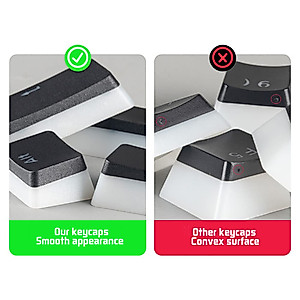 PBT Pudding Keycaps, Transparent Two-Color Key Cap, American Layout Mechanical Key Cap, Suitable for 61/68 / 84/104 Key Keyboard OEM Height (Only Sell keycaps) (Black)