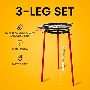 Machika Campfire Tripod | Camping Tripod | 3-Leg Camping Tripod For Cooking | Resistant & Stable Lacquered Iron Body | Perfect for Outdoor Cooking | 30 in |