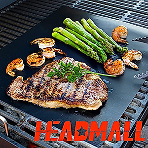 Grill Mat 6 Pcs, 100% Non-Stick HEADMALL BBQ Mats, Easy to Clean, For Barbecue Grilling & Baking, Electric Grill Gas Charcoal BBQ - 15.75 x 13 inch