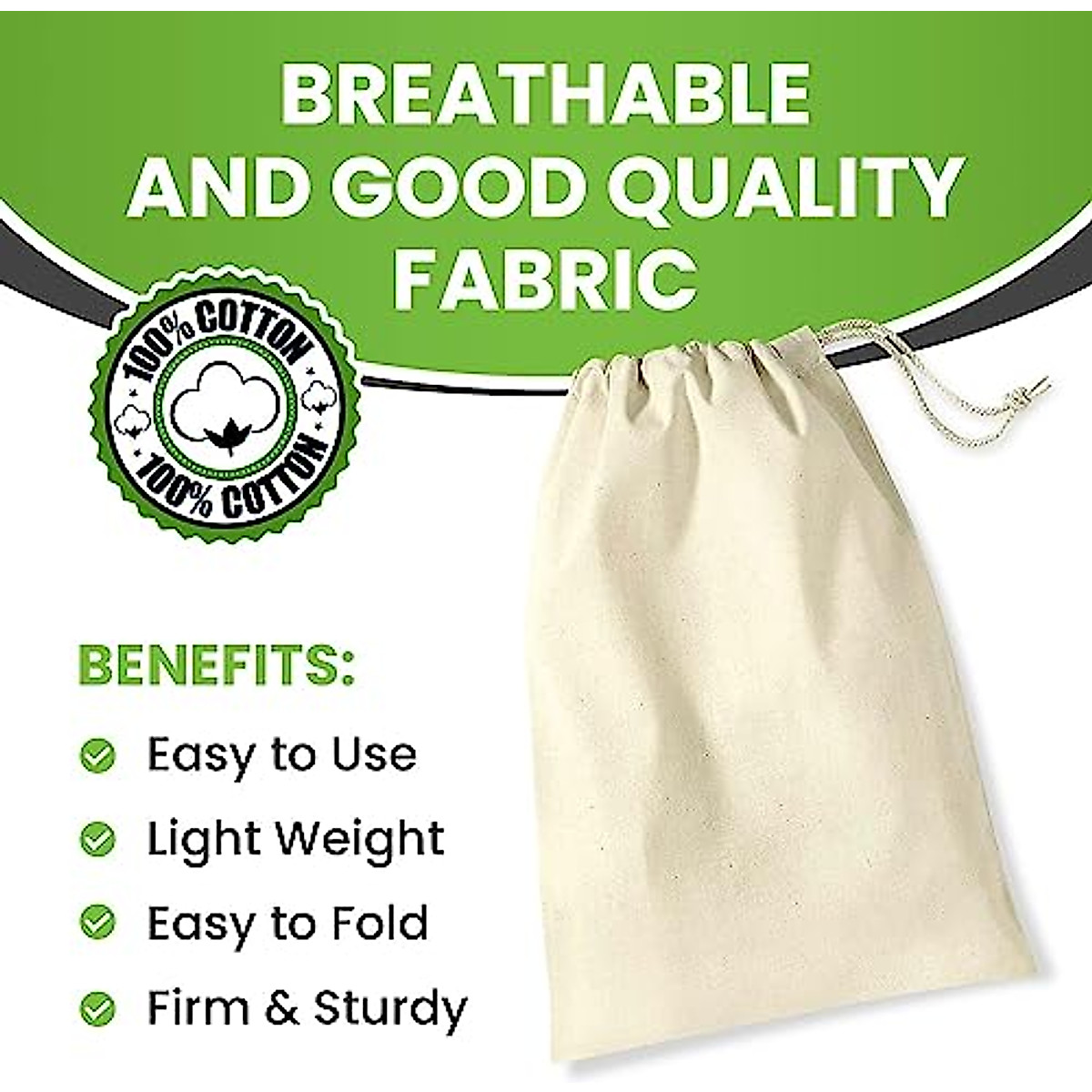 Cotton Bag Drawstring - 6 Pack,Canvas Bags 22'' X 27'' inch, Machine Washable, Cotton Fabric - Storage Sack for Dirty Clothes, Basket Liner, Hamper Bag, Liner Replacement, delicates, Sleeping Bag, Reusable Travel Dorm and Basket Closure