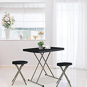 zagtag Folding Table 30Inch Small Foldable Table for Kids Picnic and Laundry Room, Tray Table, Black