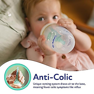 Dr. Talbot's Anti-Colic Bottles - 6 oz (2-Pack) - Baby Bottles for Newborn Babies 0+ Months - Self Sterilizing Newborn Bottles with Slow Flow Soft Flex Nipple and Advanced Venting System