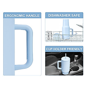 SUNWILL 40 oz Tumbler With Handle and Straw Lid, Coffee Tumbler Cups, Insulated Reusable Stainless Steel Travel Coffee Mug for Travel & Outdoor, Cupholder Friendly, Iceberg