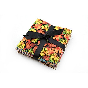 96 Pieces Harvest Autumn Square Cotton Fabric, Leaf Fall Pre Cut Charm Pack, 5" Squares Cotton Quilting Fabric, Cotton Fabric Quilt