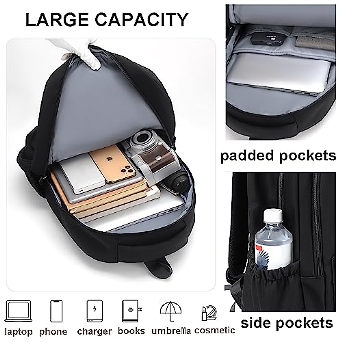 BESYIGA Unisex 25L Travel Backpack with Laptop Compartment Large Capacity Carry On Pack Bag for College Work