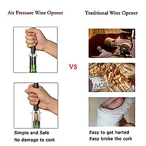 Simple Wine Opener with Foil Cutter, Air Pressure Pump Wine Bottle Opener, Easy Cork Remover Corkscrew, Gifts to Wine Lovers