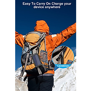 Power-Bank-Portable-Solar-Charger-30000mAh Battery Pack with Emergency LED Flashlight & 2x2.1A USB-A Output Ports Compatible with iPhone 14/13 Series, Samsung, and More, Perfect for Hiking, Camping