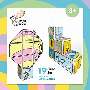 Dr. Seuss Oh! The Places You'll Go! Magna-Tiles Structure Set, Original Magnetic Building Tiles Making Learning Fun and Hands-On, Versatile Educational Toy for Kids Ages 3 Years +
