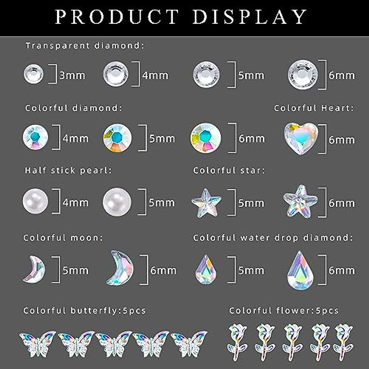 Aaiffey Face Gems Self Adhesive Face Rhinestones Stick On for Hair Gems Makeup Stickers Face,Eyes,Nail Stickers Pearls Star Rhinestones Tattoos for Women, Girls (4 Sheets)