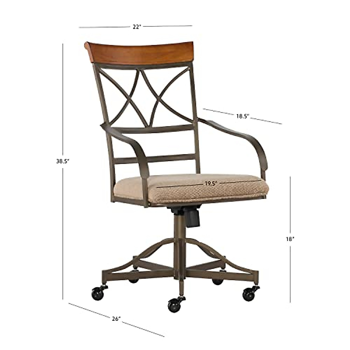 Powell 5-Pc Hamilton Swivel Dining Set, Medium Cherry