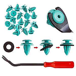 FEBRYTOLD 100Pcs Trim Door Panel Retainer Clips, Car Push Fastener Clips, Door Trim Clips for Toyota Corolla Camry Sequoia Tundra Tacoma, Replace OEM: 90467-10188 with 1Pcs Plastic Fastener Remover