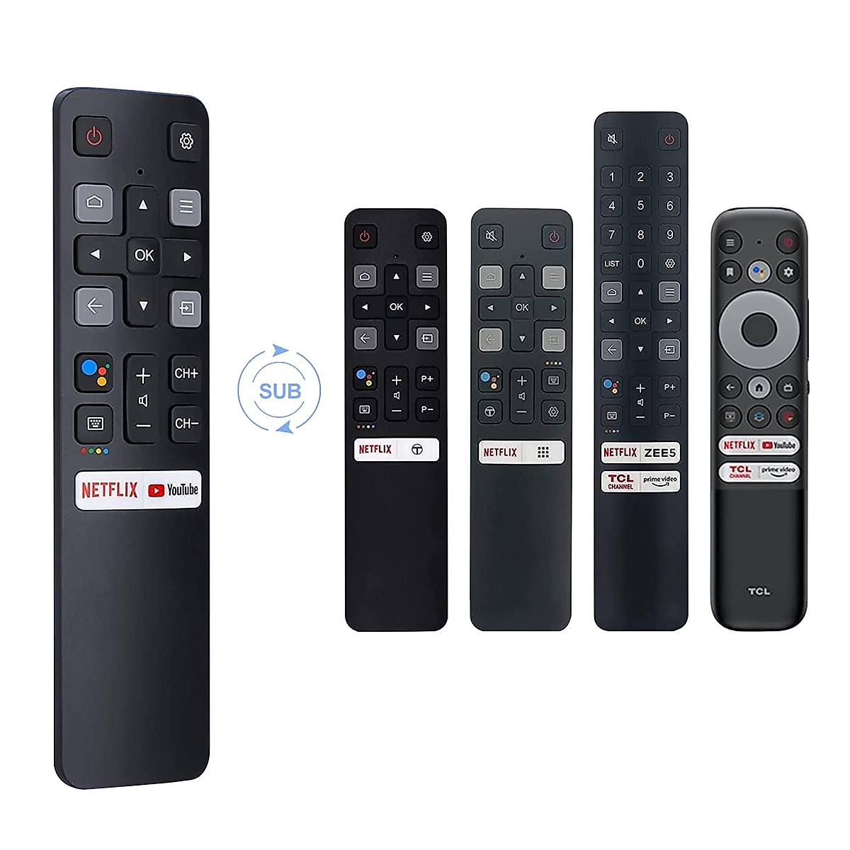 New Replacement TCL Remote Control (RC802V FNR1) for All TCL Android 4K UHD Smart TV Without Voice Function