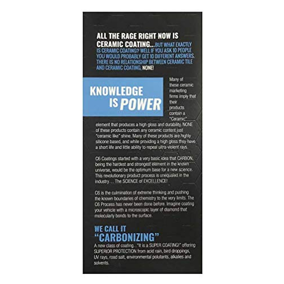 C6 Carbon Infused Automotive Paint Detailer Hardest Durable Protection and Shine for All Vehicles from UV, Acid Rain, Road Salt, Scuffs 16 oz. (C6D016)