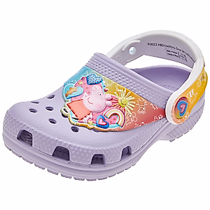 Crocs Unisex-Child Classic Peppa Pig Clogs | Toddler Shoes, Lavender, 6 Toddler